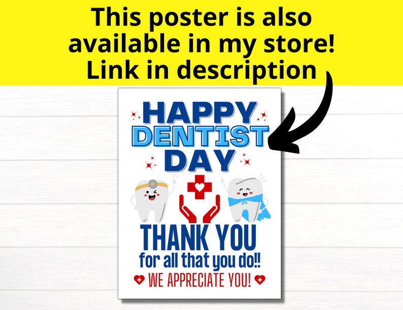 Dentist Day Printable Gift Tag, Happy Dentist Day Gift, Dentist ...