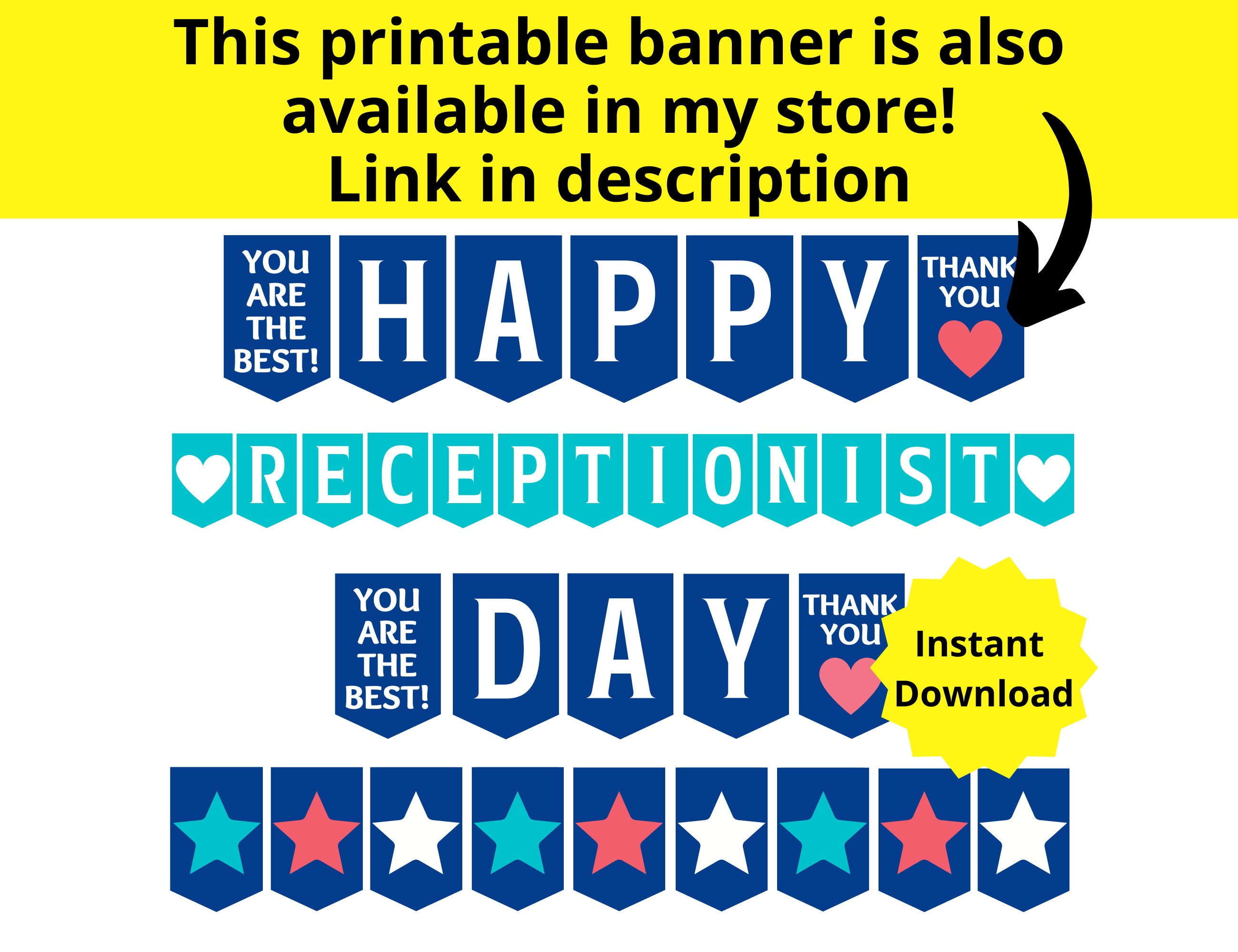 Receptionist Day Printable Poster, Receptionist Day Sign, Receptionist ...