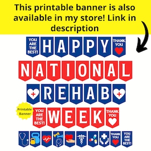 National Rehab Week Printable Poster, Happy Rehabilitation Week Sign ...