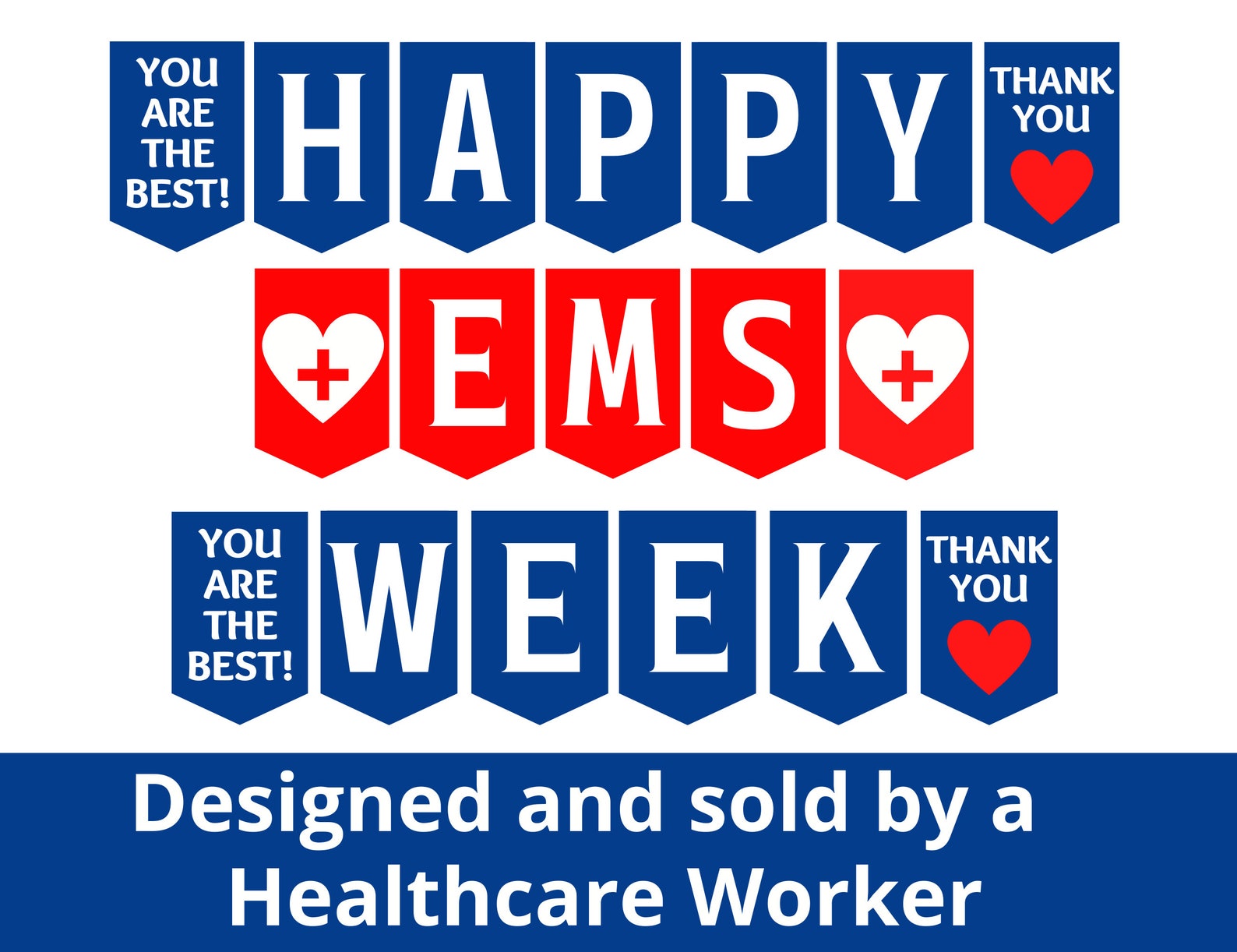 EMS Week Printable Banner Emergency Medical Services Sign - Etsy