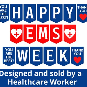 EMS Week Printable Banner, Emergency Medical Services Sign, EMS Week ...
