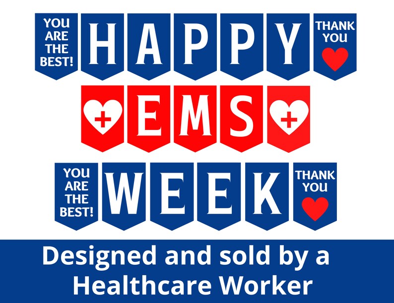 EMS Week Printable Banner Emergency Medical Services Sign - Etsy