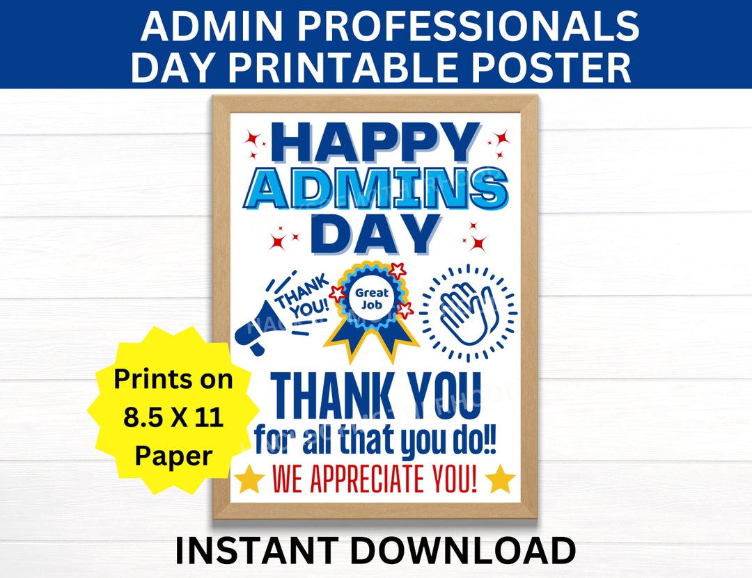 Administrative Professionals Day Printable Poster, Administrative ...