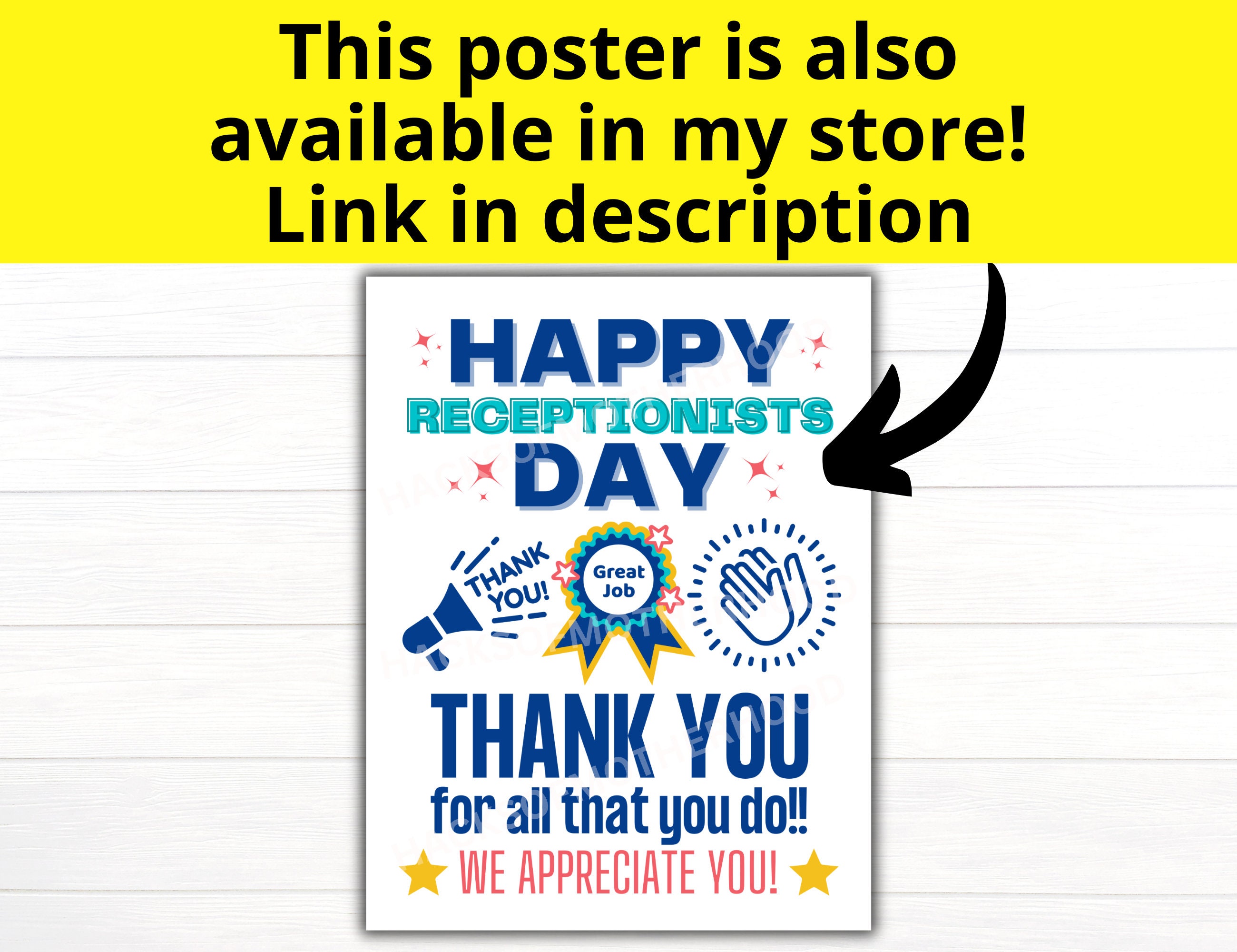 Receptionist Day Printable Banner, Receptionist Day Sign, Receptionist ...