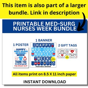 Medical Surgical Nurses Week Printable Banner, Med-surg Nurses Week ...