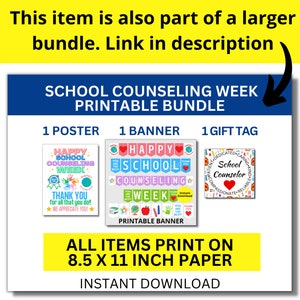 Happy School Counseling Week Printable Banner, School Counselor Week ...