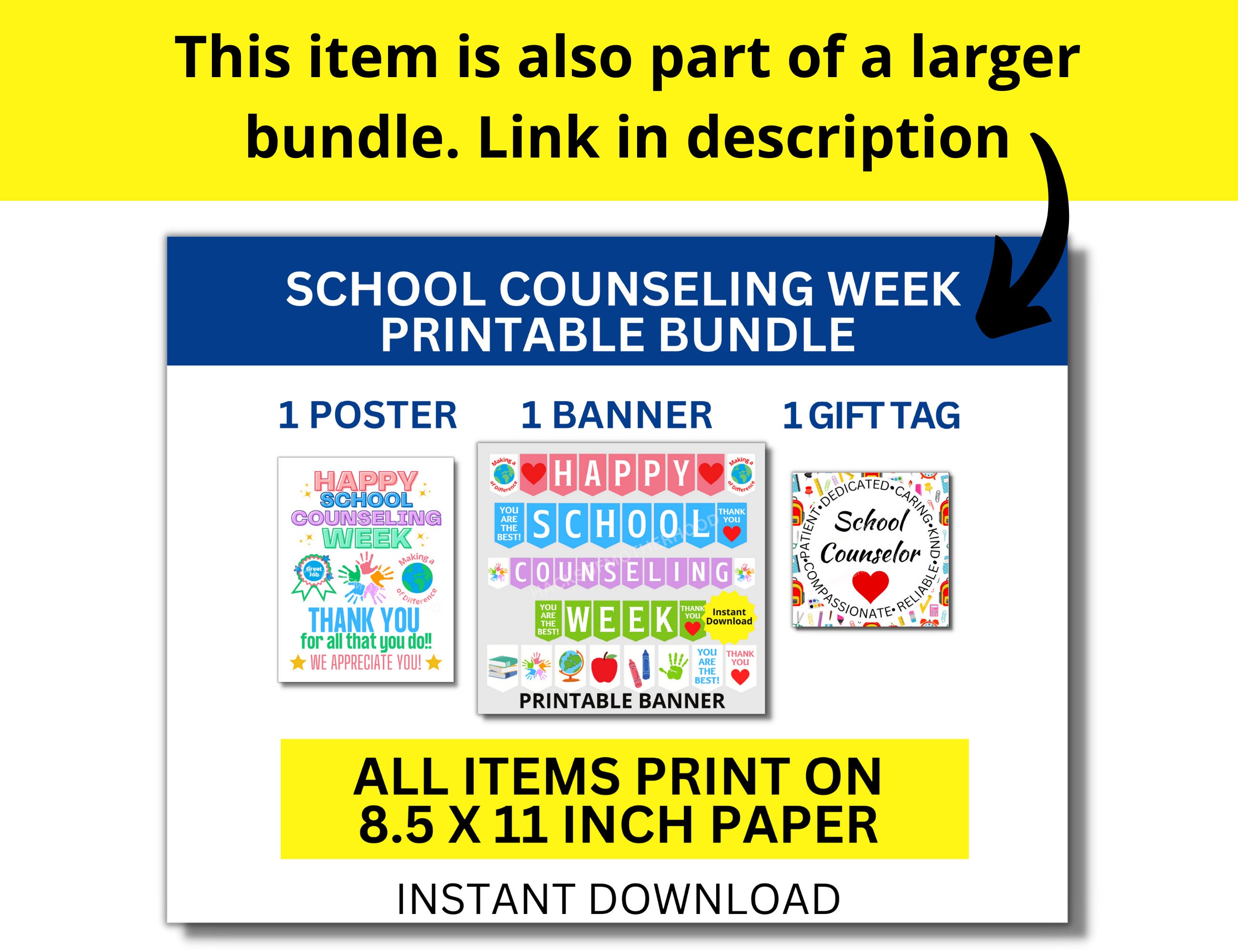Happy School Counseling Week Printable Banner, School Counselor Week ...