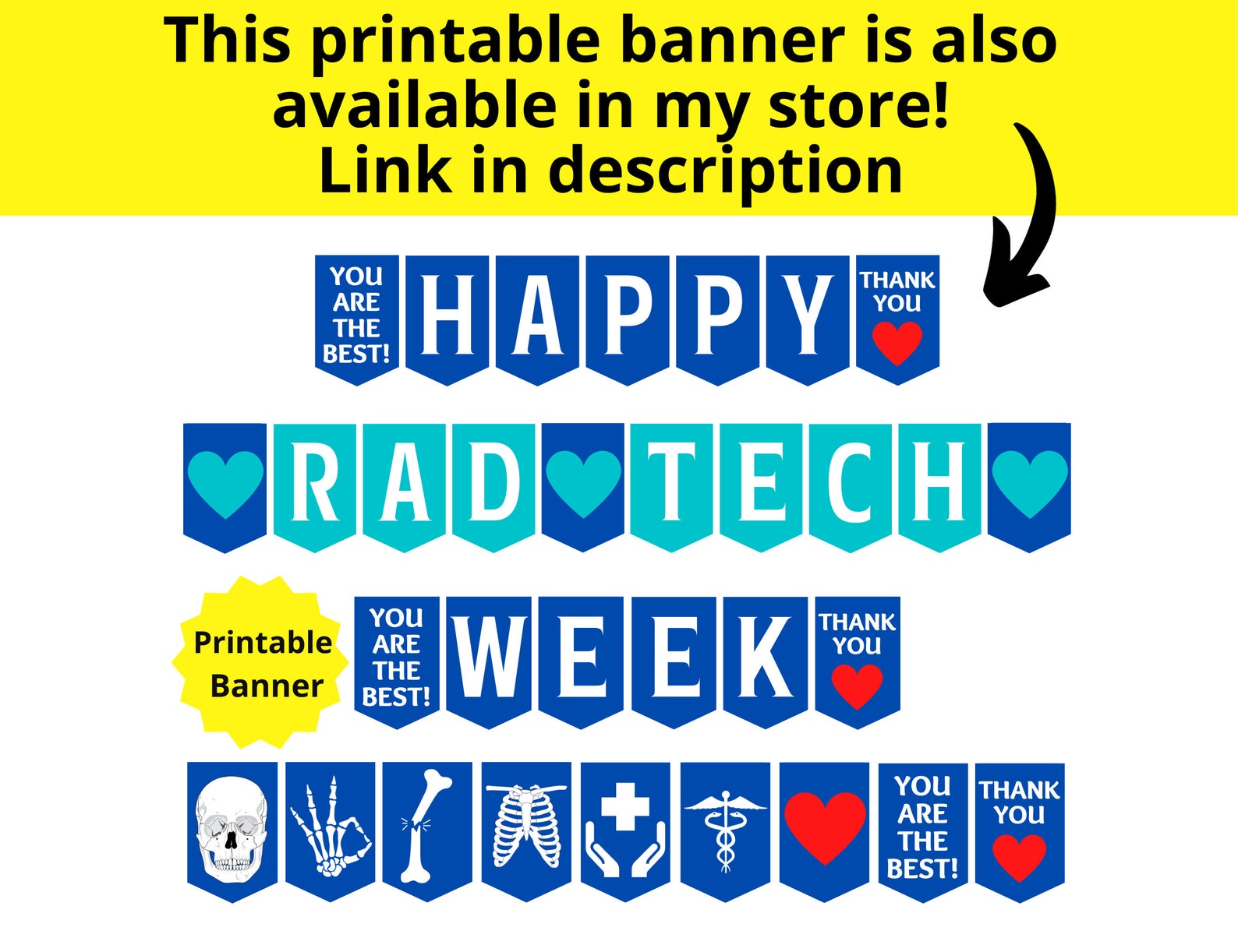 Rad Tech Week Printable Gift Tags, Radiology Tech Week Tags, Rad Tech ...