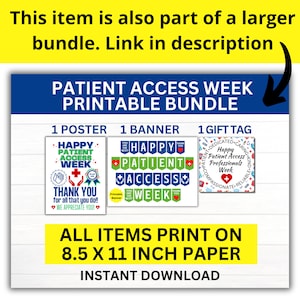 Patient Access Week Printable Banner, Patient Access Professionals Week ...