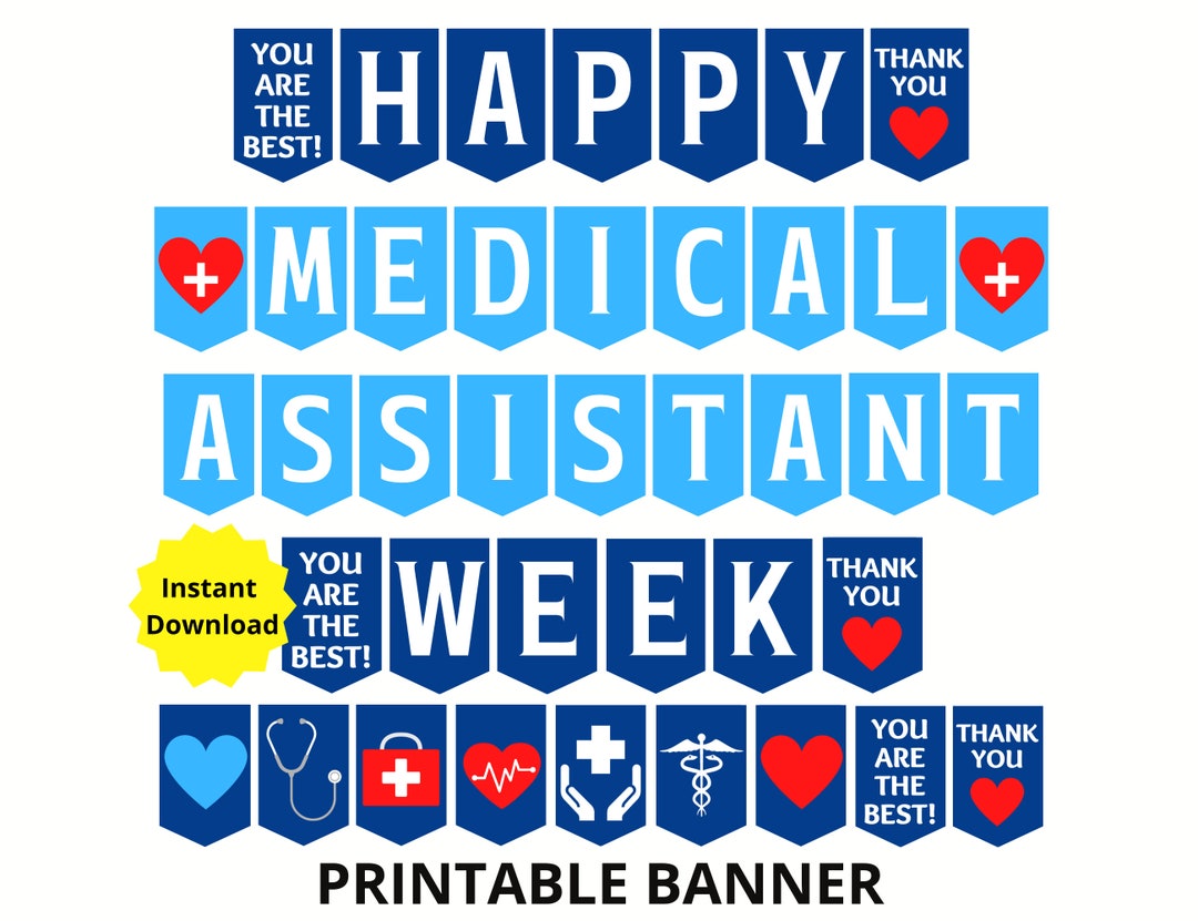 Medical Assistant Week Printable Banner, Happy MA Week Sign, Medical ... Medical Assistant Week Printable Banner, Happy MA Week Sign, Medical ...