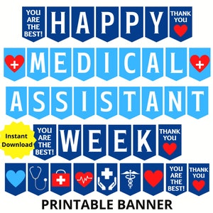 Medical Assistant Week Printable Banner, Happy MA Week Sign, Medical ...
