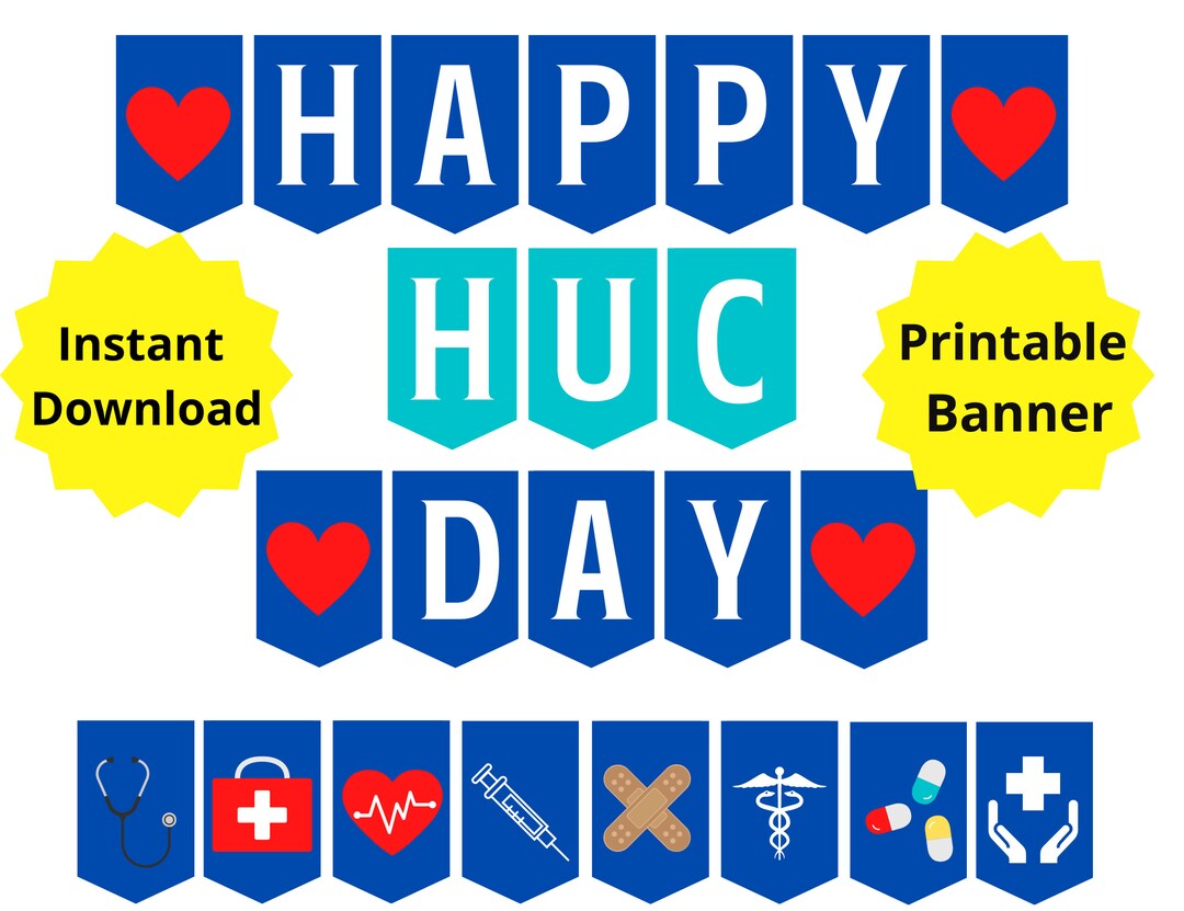 Health Unit Coordinator Day Printable Banner Happy HUC Day - Etsy