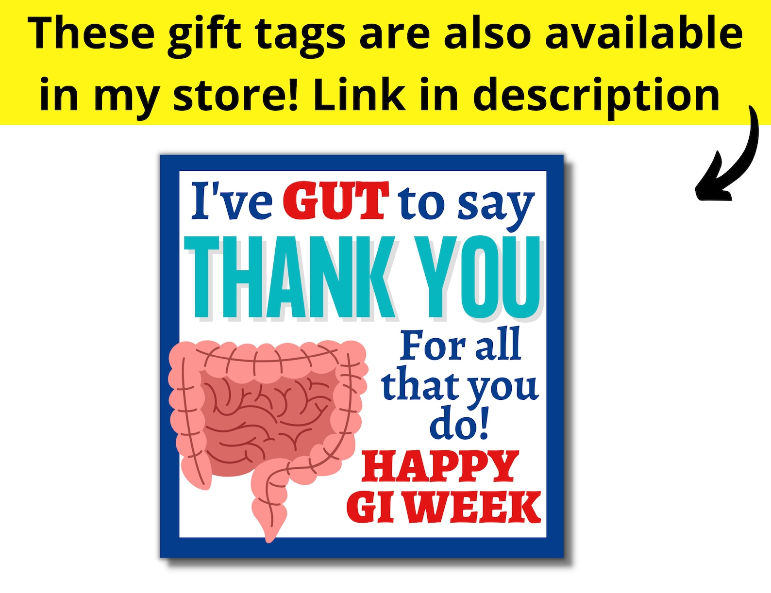 Funny GI Week Printable Gift Tag Bundle, Happy GI Nurses & Associate ...