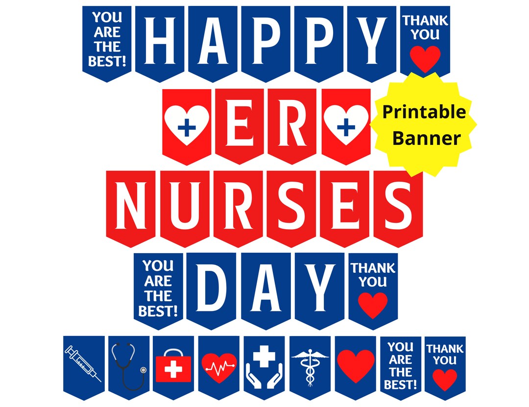 Emergency Nurses Day Printable Banner, ER Nurse Day Sign, Emergency ...