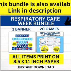 Respiratory Care Week Printable Gift Tags and Medical Games ...