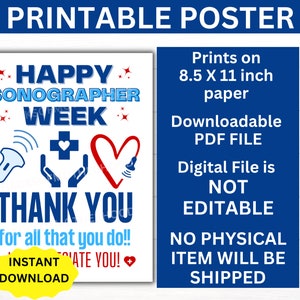 Sonographer Week Printable Banner, Ultrasound Tech, Sonography ...