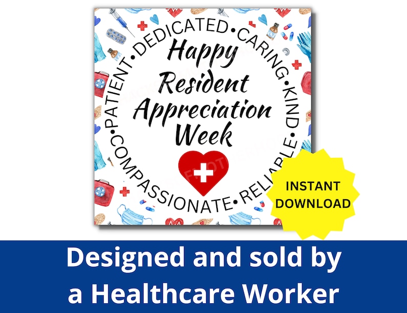 Resident Week Printable Gift Tag, Happy Resident Week Gift, Medical ...