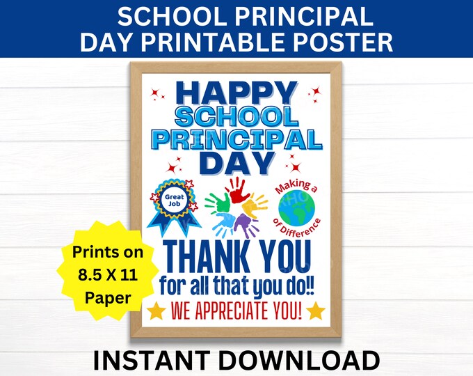 Editable School Principal Printable, School Principal Gift, Principal ...