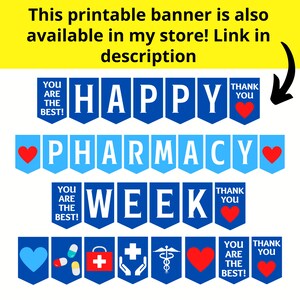 Pharmacy Week Printable Poster, Happy Pharmacy Week Sign, Pharmacist ...