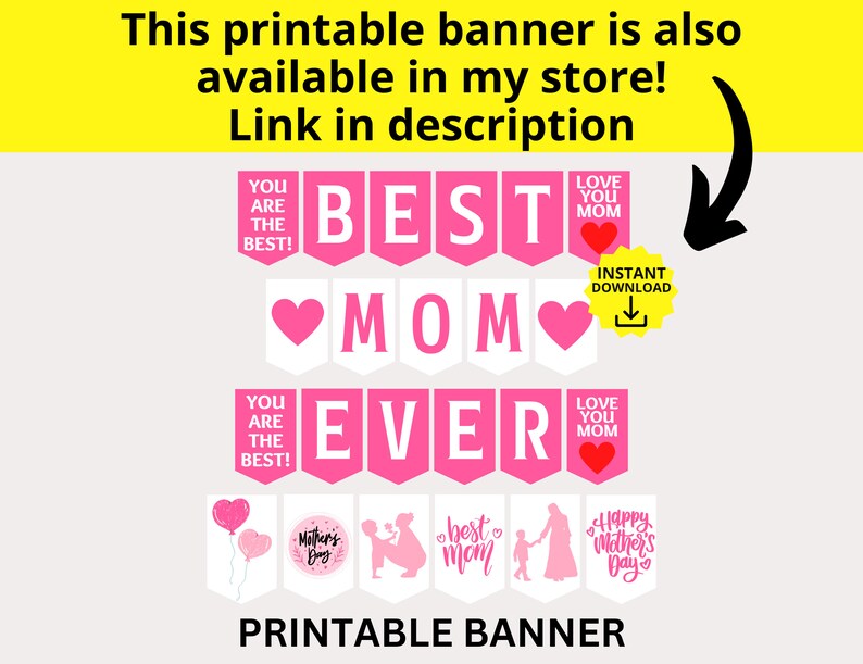 Muffins With Mom Printable Banner, Mother's Day Kids Activity ...