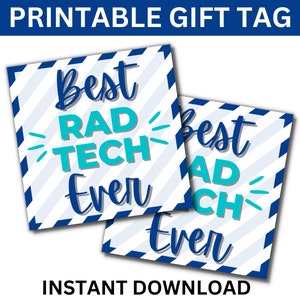 Rad Tech Week Printable Gift Tags, Radiology Tech Week Tags, Rad Tech ...