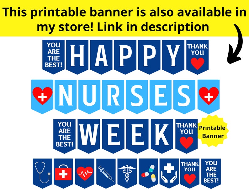 Nurses Week Printable Banner, Happy Nurses Week Sign, Nurse ...