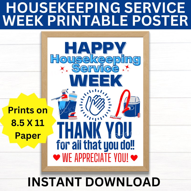 Housekeeping Week Posters - Etsy