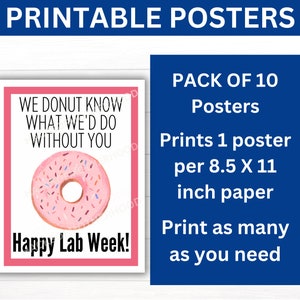 Funny Lab Week Printable Poster Bundle, Medical Laboratory ...