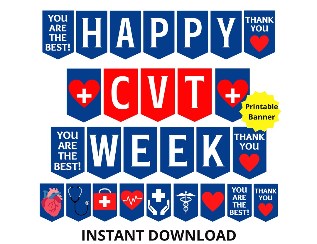 CVT Week Printable Banner, Cardiovascular Professionals Sign ...