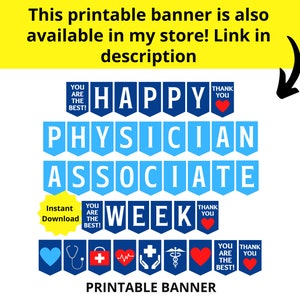 Physician Associate/physician Assistant Week Printable Poster, Happy PA ...