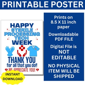 Sterile Processing Tech Week Printable Bundle, SPD Tech Week, Central ...