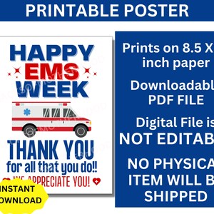 EMS Week Printable Bundle, Emergency Medical Services Week, EMS Week ...