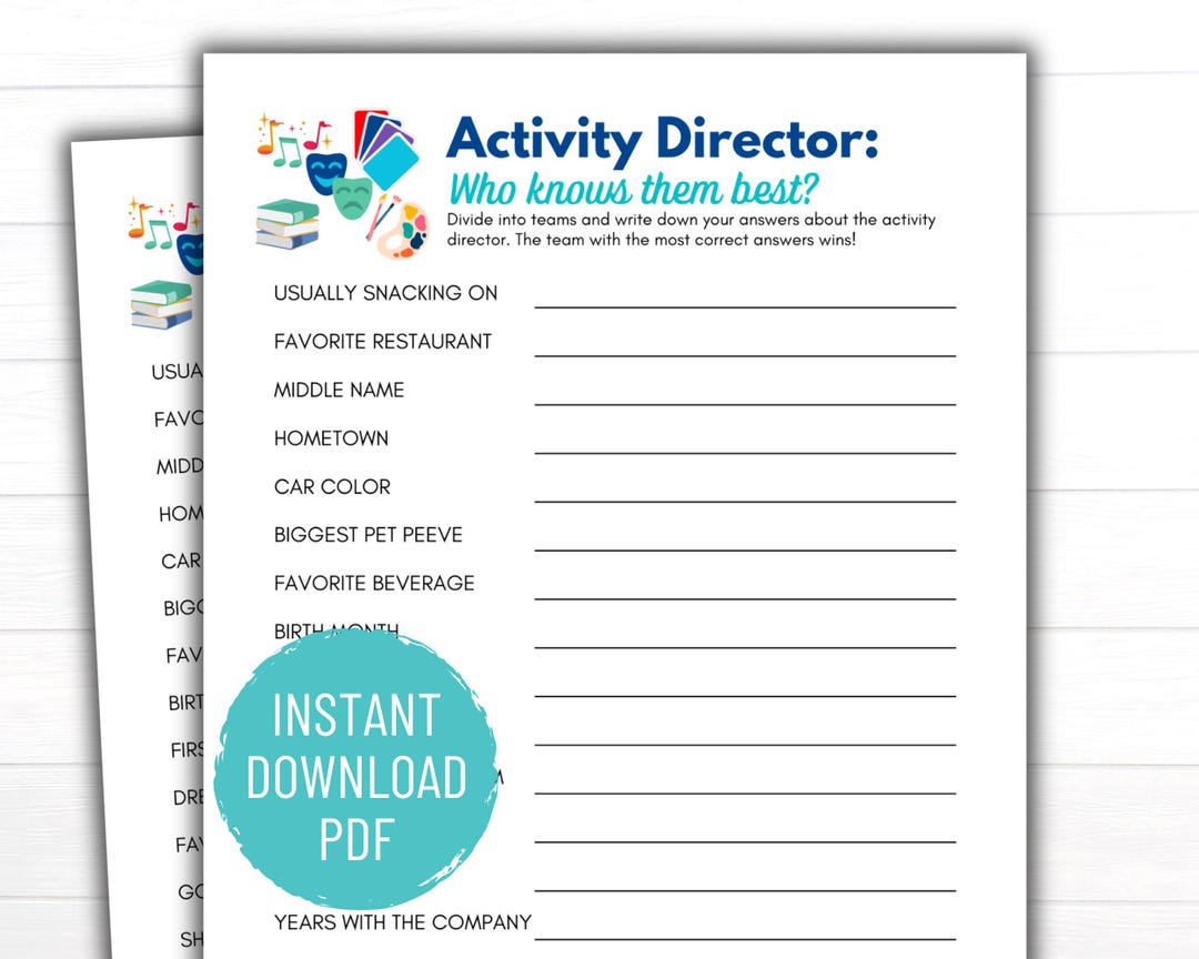 Activity Director Printable Game Activity Professionals Week Activity ...