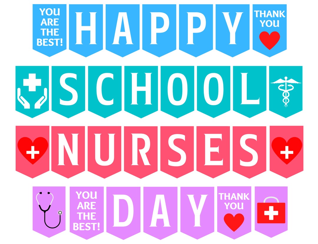 School Nurses Day Printable Banner School Nurse Gift Nurse - Etsy