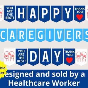 Caregivers Day Printable Banner Happy Caregivers Day Sign - Etsy