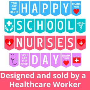 School Nurses Day Printable Banner, School Nurse Gift, Nurse Thank You ...