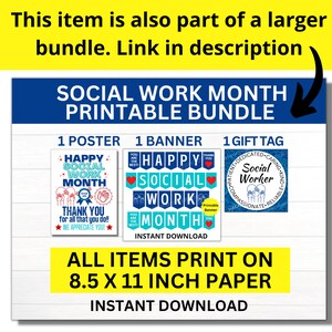 Social Work Week Printable Poster, Happy Social Work Week Sign, Social ...