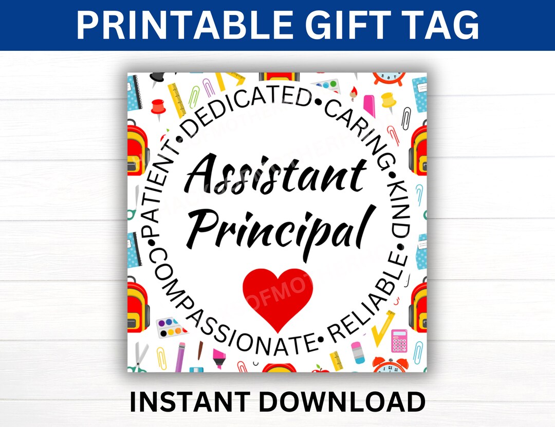 Assistant Principal Week Printable Gift Tag, Assistant Principal Week ...