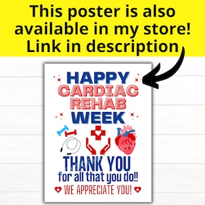 Cardiac Rehab Week Printable Banner, Happy Cardiac Rehab Week Sign ...
