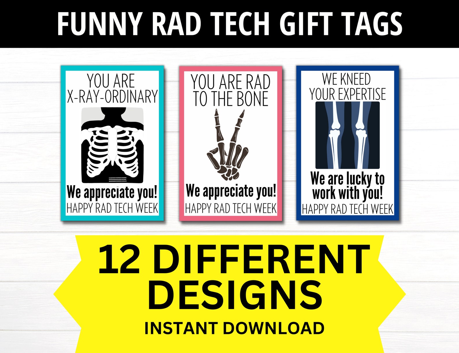 Funny Rad Tech Week Printable Gift Tags, Radiologic Tech Week, Rad Tech ...