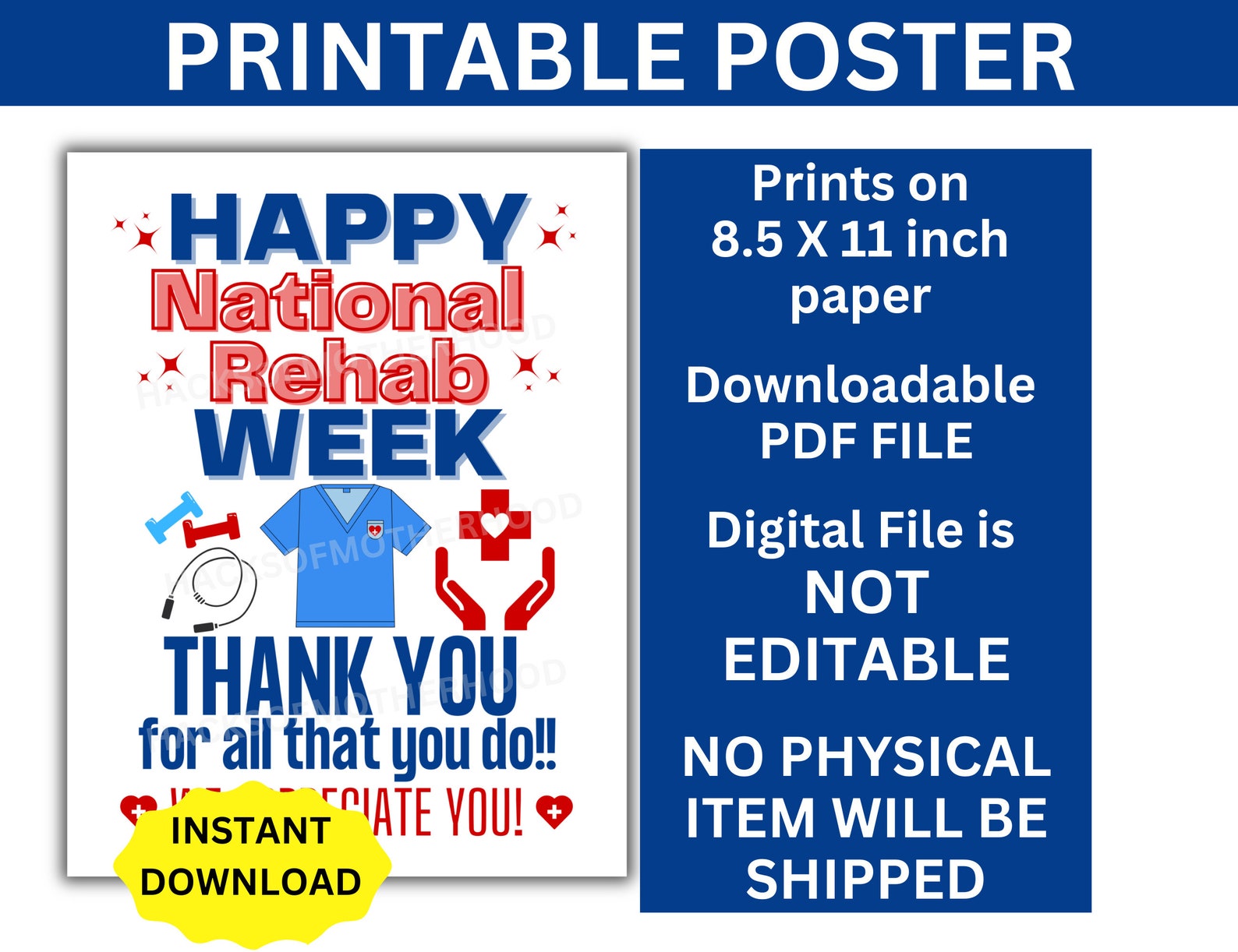 National Rehab Week Printable Bundle, Happy Rehabilitation Week, Rehab ...