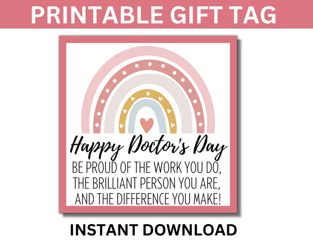 Doctors Day Printable Gift Tags, Happy Doctors Day Gift, Doctor ...