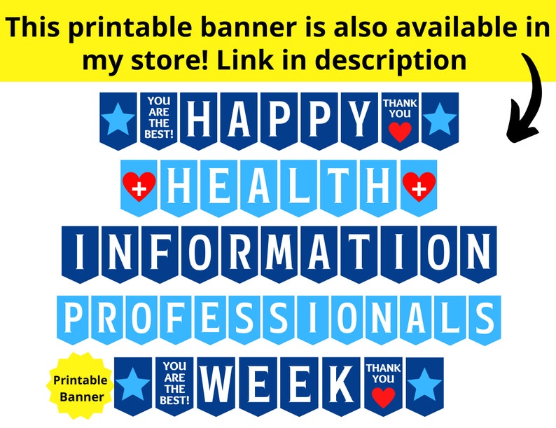 Health Information Professionals Week Printable Bundle, Health ...