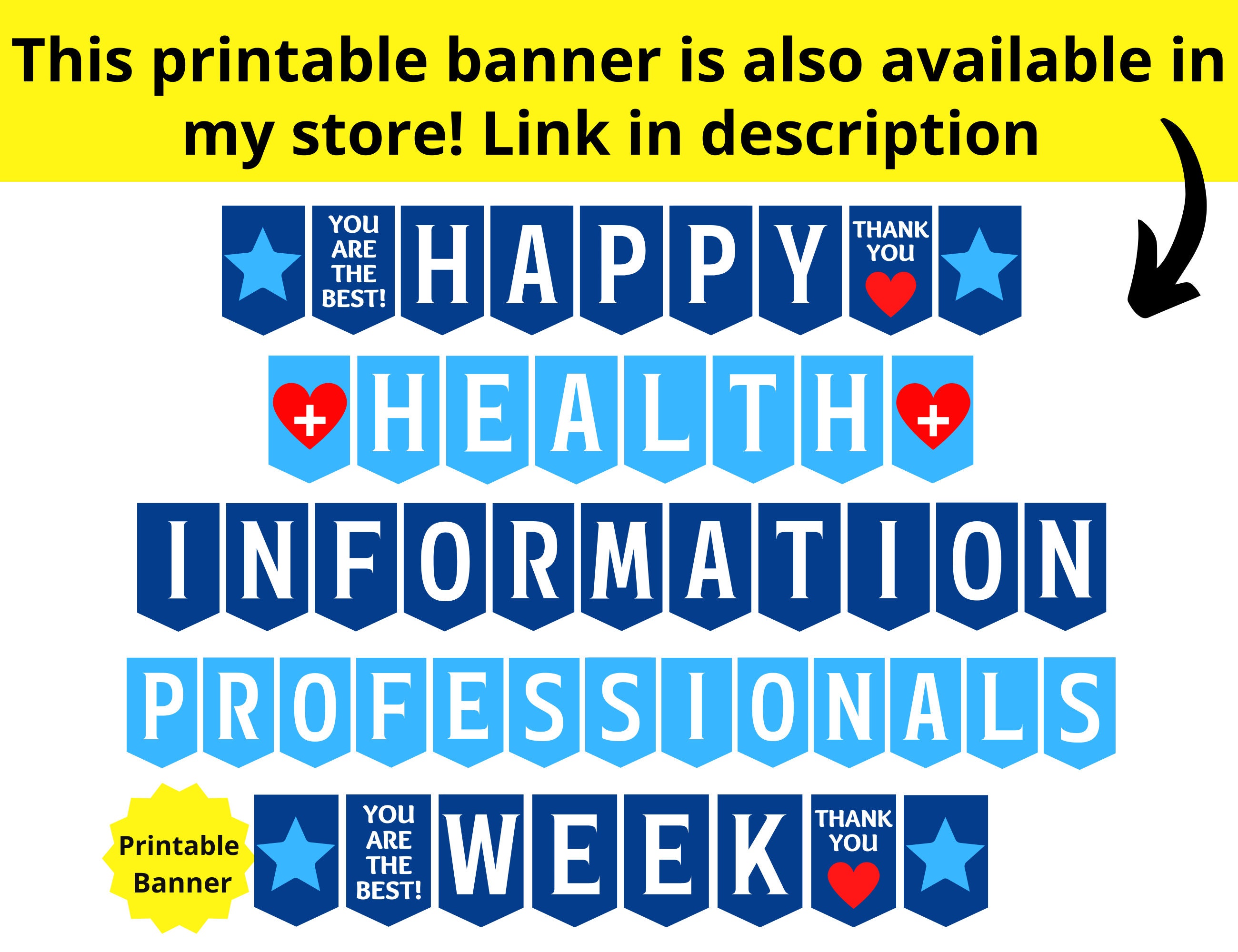 Health Information Professionals Week Printable Bundle, Health ...