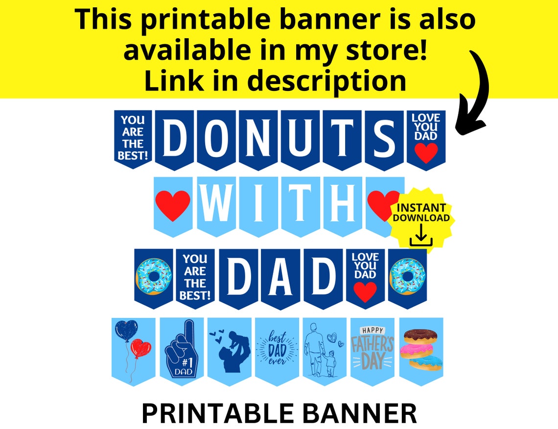 Father's Day Printable Banner, Best Dad Ever Banner, Father's Day Gift ...