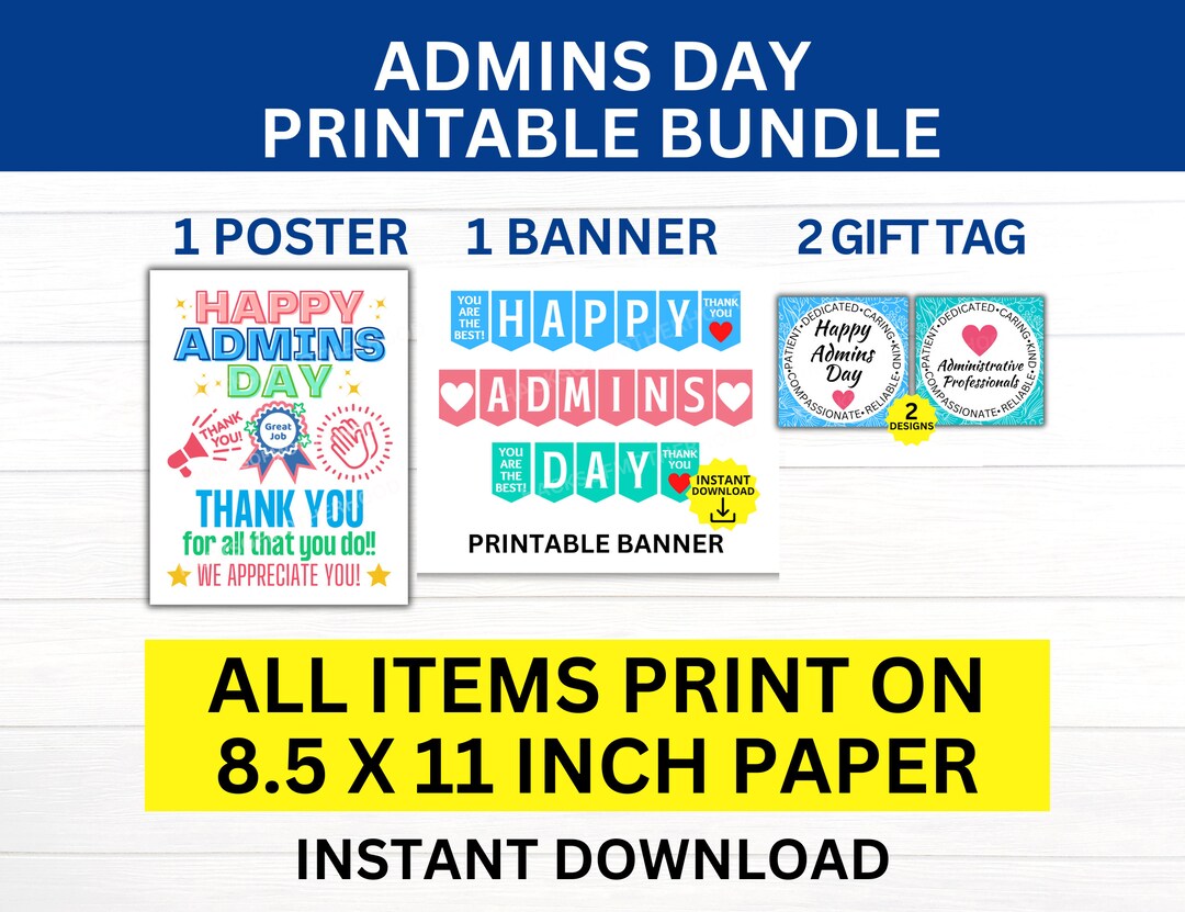 Administrative Professionals Day Printable Bundle, Administrative ...