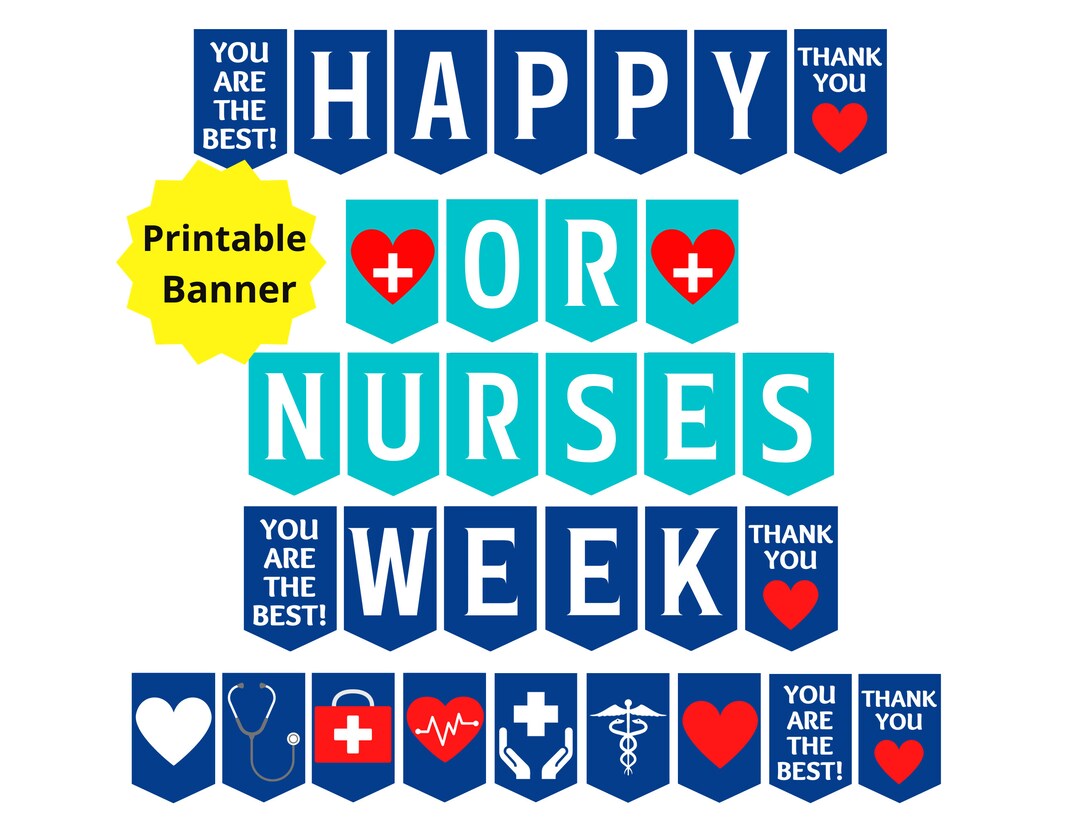 Operating Room Nurses Week Printable Banner, OR Nurse Week Sign ...