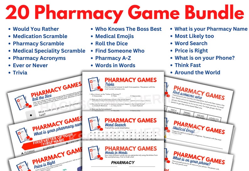 Pharmacy Game Bundle, Medical Games, Pharmacist Games, Pharmacy ...