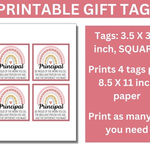 Principal Day Printable Gift Tags, School Principals Day, Principal ...