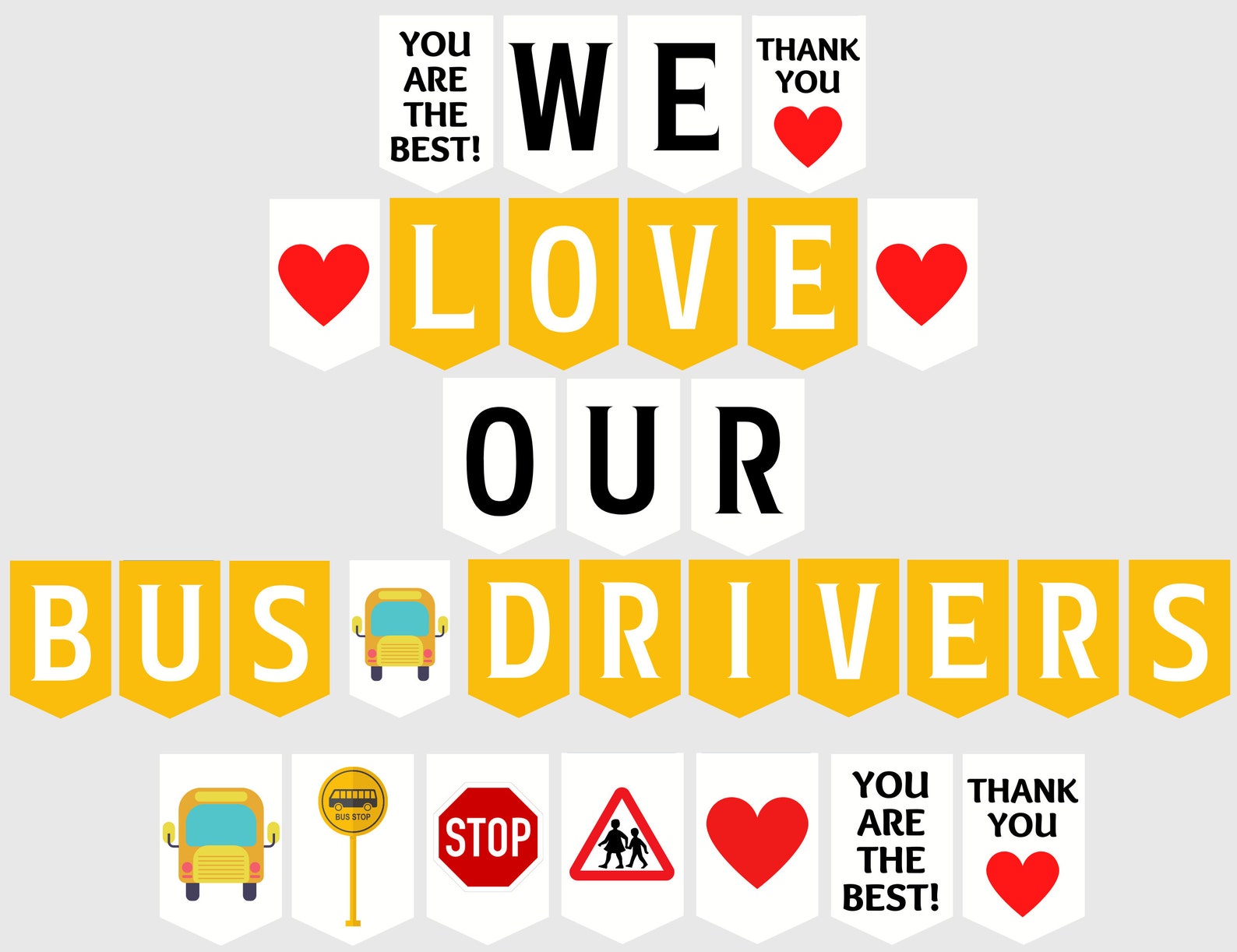 School Bus Driver Appreciation Printable Banner We Love Our - Etsy